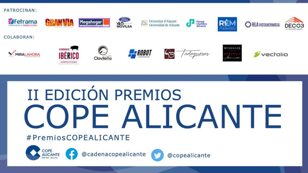 Este lunes se entregan los Premios COPE Alicante: consulta la lista de ...