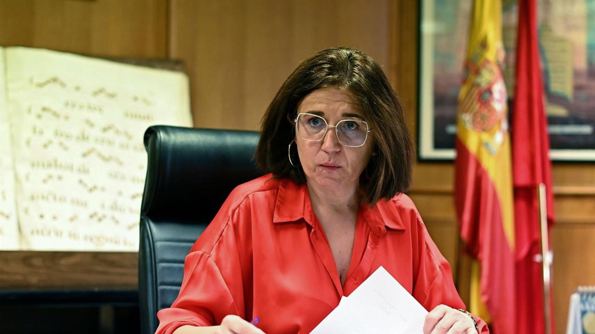 La presidenta de la APM, María Jesús del Barco, muestra su malestar en ...