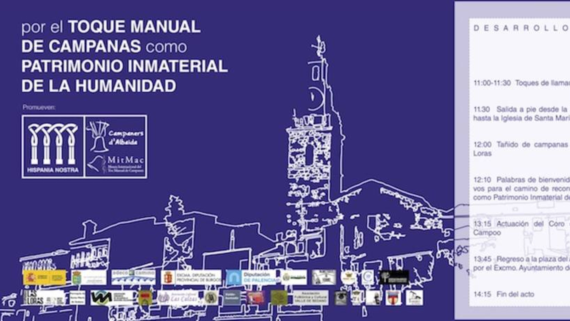 Toque manual de campanas en Geoparque de las Loras (Burgos), para ser ...