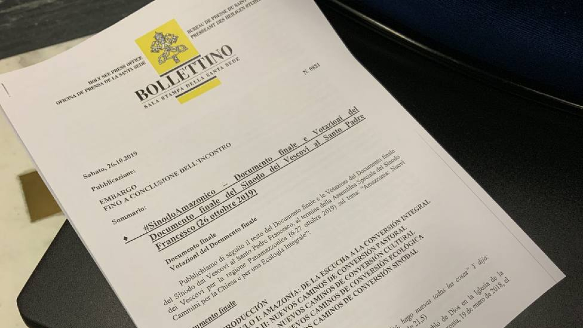 Documento final del Sínodo