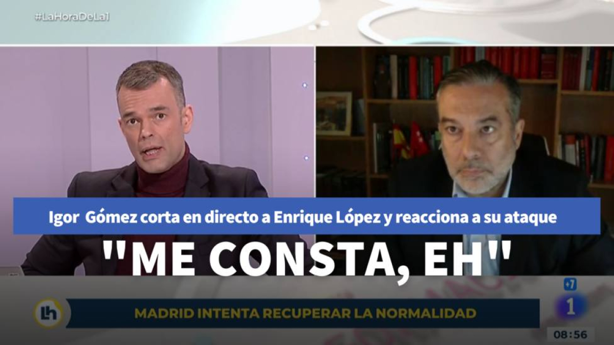 Igor Gómez corta en directo a Enrique López en 'La Hora de La 1' y ...