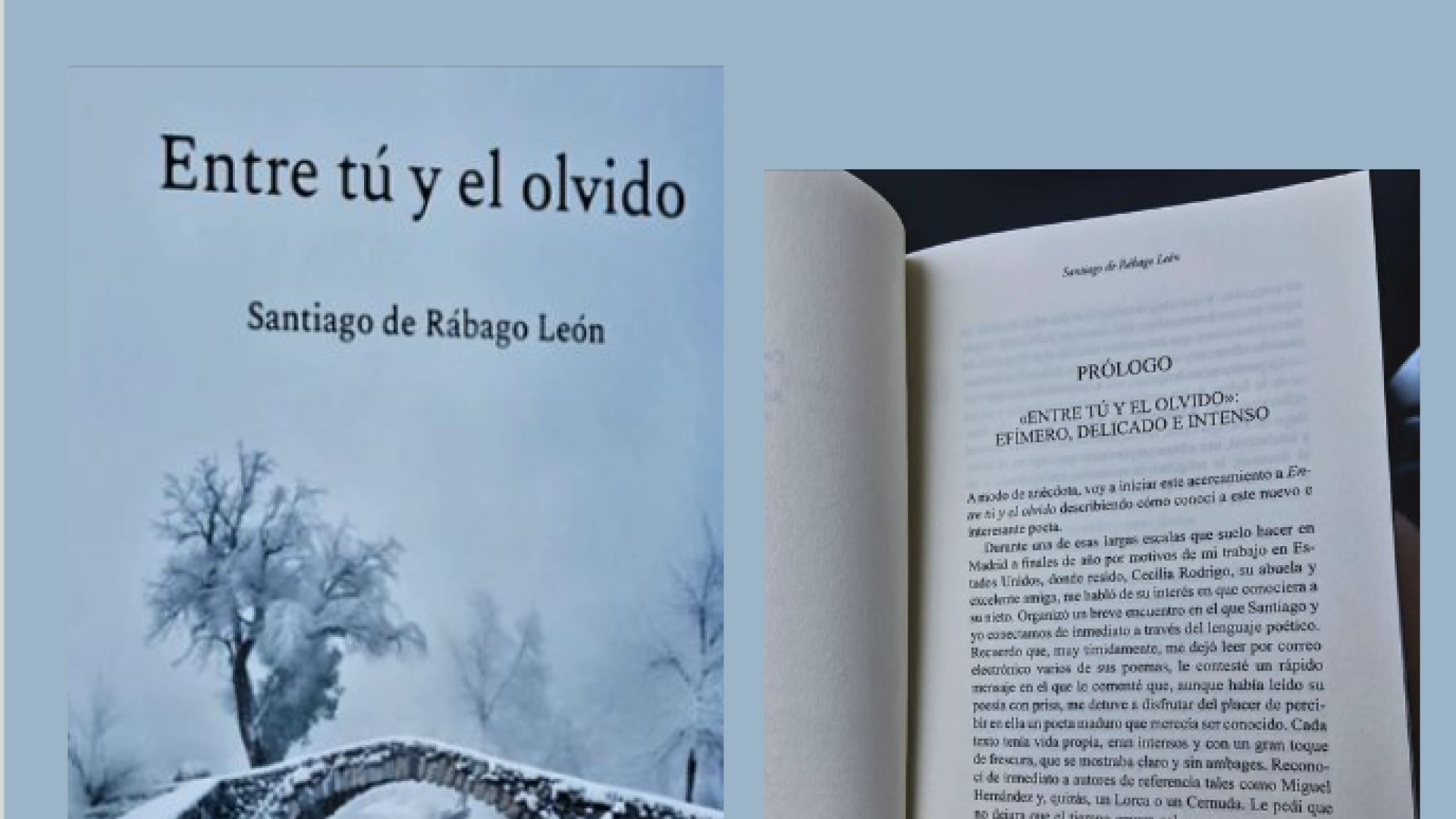 Entre tú y el olvido, la poesía de Santiago de Rábago
