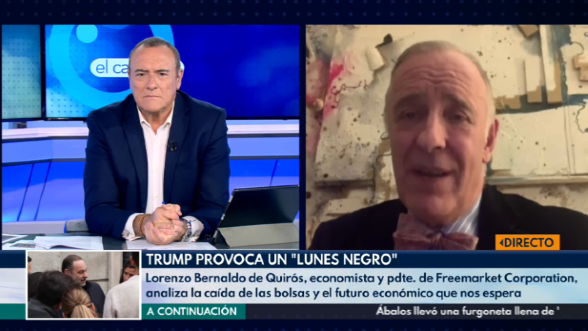 El economista Bernaldo de Quirós augura en TRECE una recesión en EE.UU ...