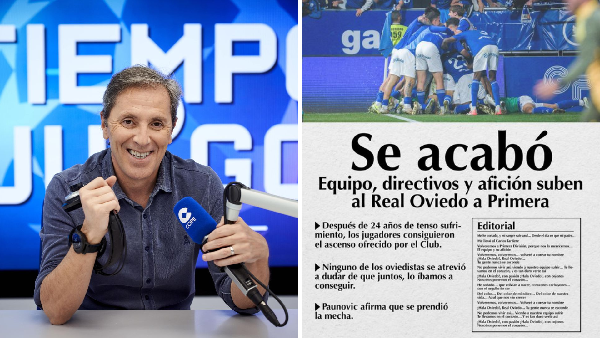Las primeras palabras de Paco González tras el ascenso del Oviedo a ...